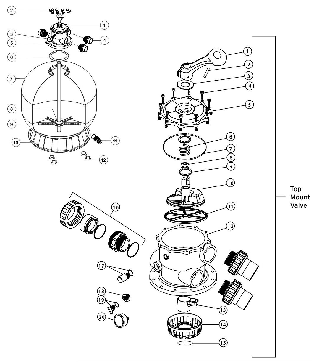 Astral FG Filter APV700, APV800, APV900 Multiport Valve Rotor